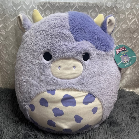 Squishmallows | Toys | Squishmallows Fuzzamallows Bubba Purple Cow ...